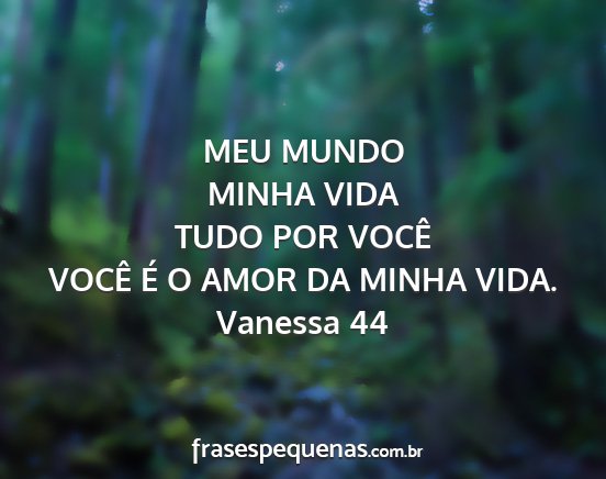 MEU MUNDO MINHA VIDA TUDO POR VOCÊ VOCÊ É O...